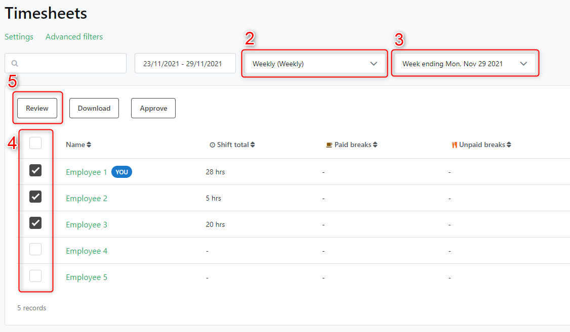 Approving timesheet records – BundyPlus Help Centre