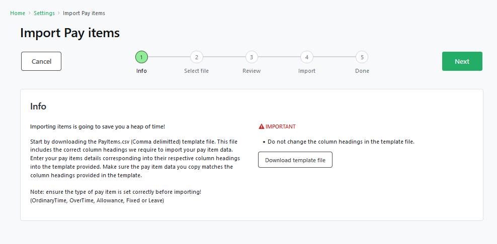 Bulk Importing Pay Items – BundyPlus Help Centre